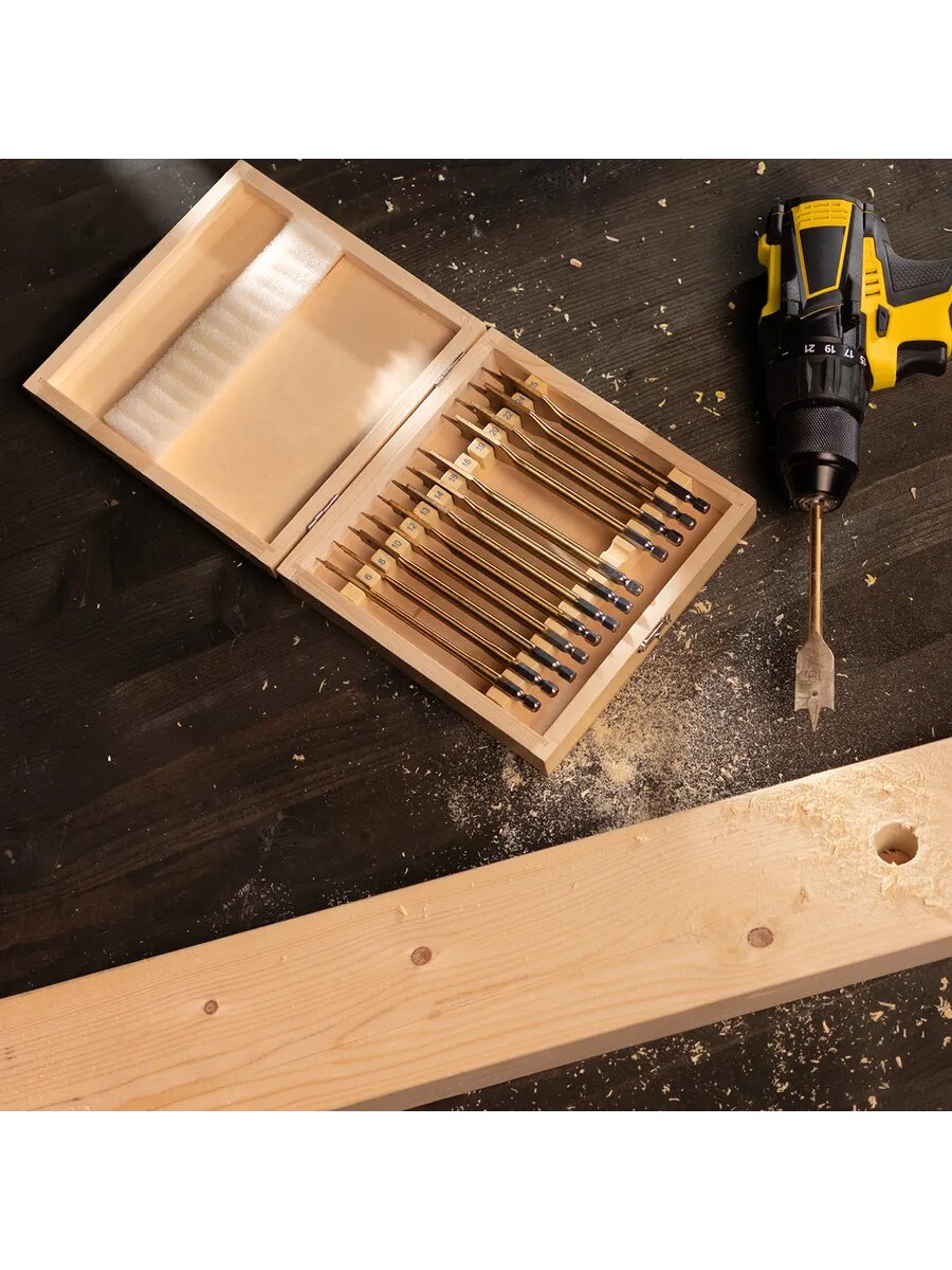 Набор сверл перовых по дереву, 6-8-10-12-13-, MATRIX, 70442