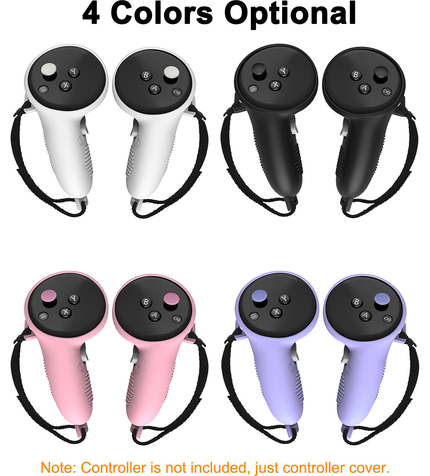 Controller Handle Grip Cover Adjustable Anti-Lost Strap Compatible for Quest 3 Accessories — фото 1