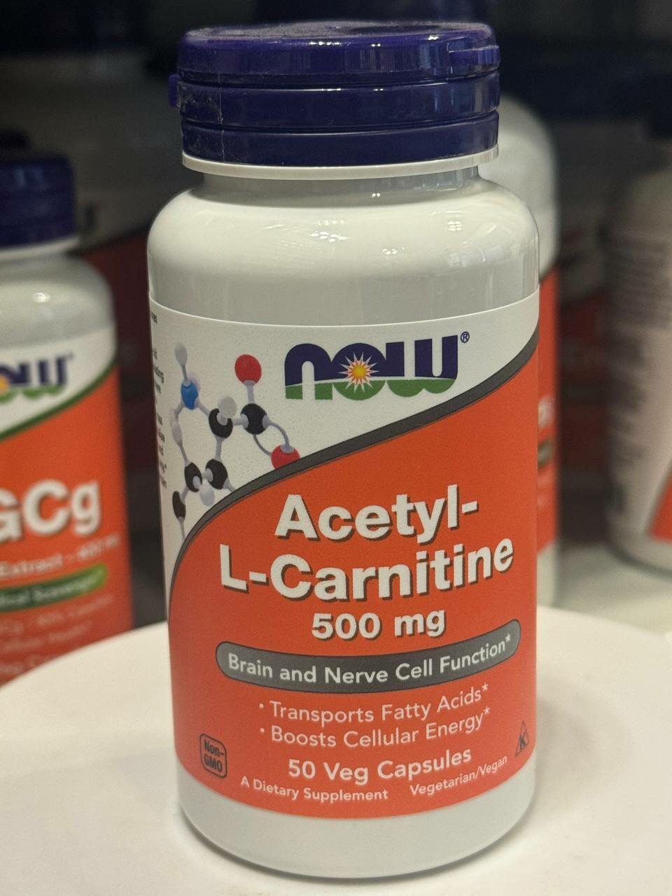 NOW Acetyl L-Carnitine 500 mg, Ацетил-L-карнитин – 500 мг, 50 капсул