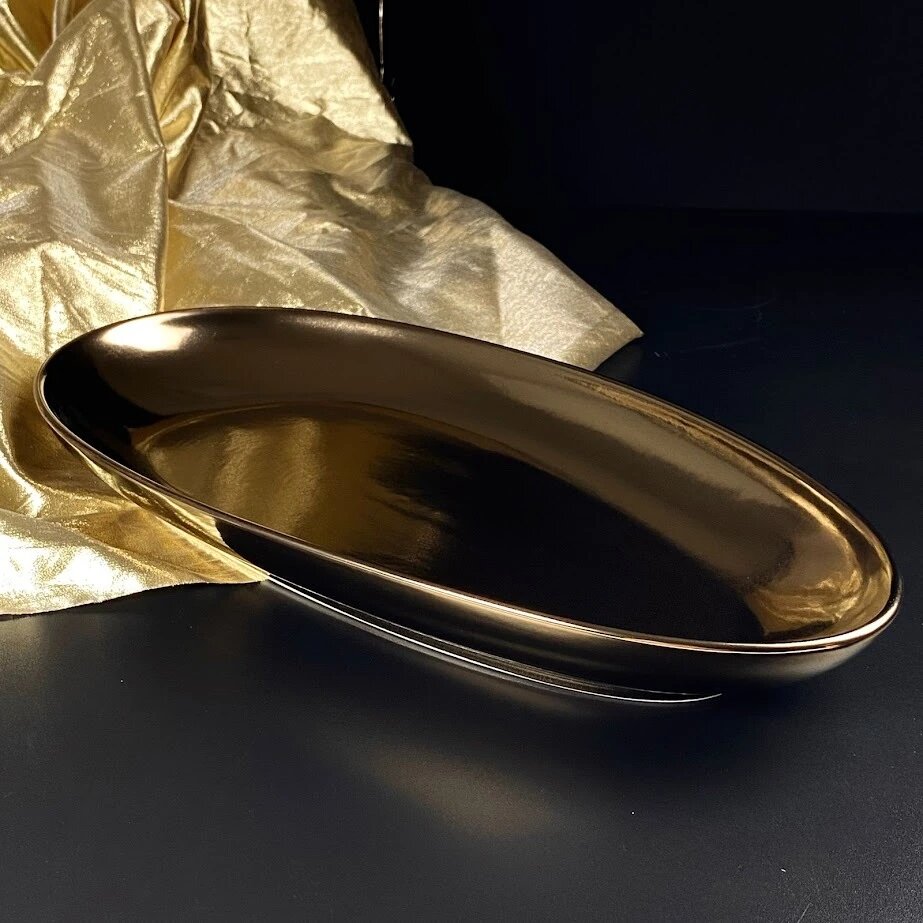 Глубокое овальное блюдо 38х19,5х4,5см винтаж Фарфор 232-008 118-232-008