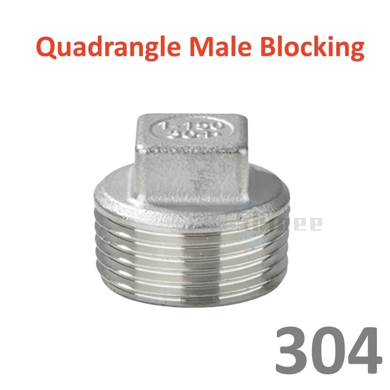 Фитинги из нержавеющей стали 304 1/8" 1/4" 3/8" 1/2" 3/4" 1" G1.2 BSP 1l8 BSP, 1 PCS, Male Blocking