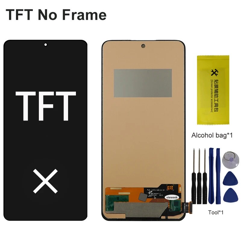 Экран Super Amoled для Redmi Note 13 4G, ЖК-дисплей, цифровой сенсорный экран с рамкой TFT No Frame