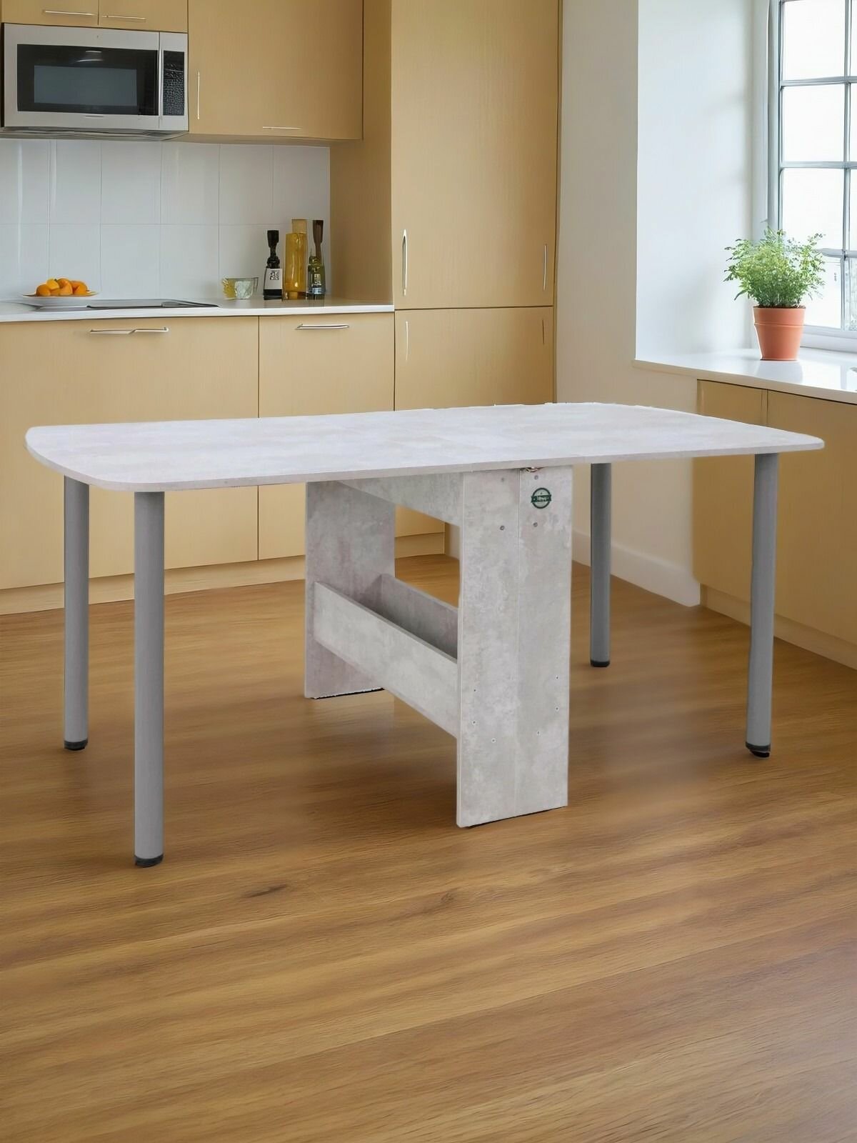 Стол раскладной трансформер обеденный Оригами Ивару 83х215х73,5 см Кухонный стол раскладной Цемент Светлый