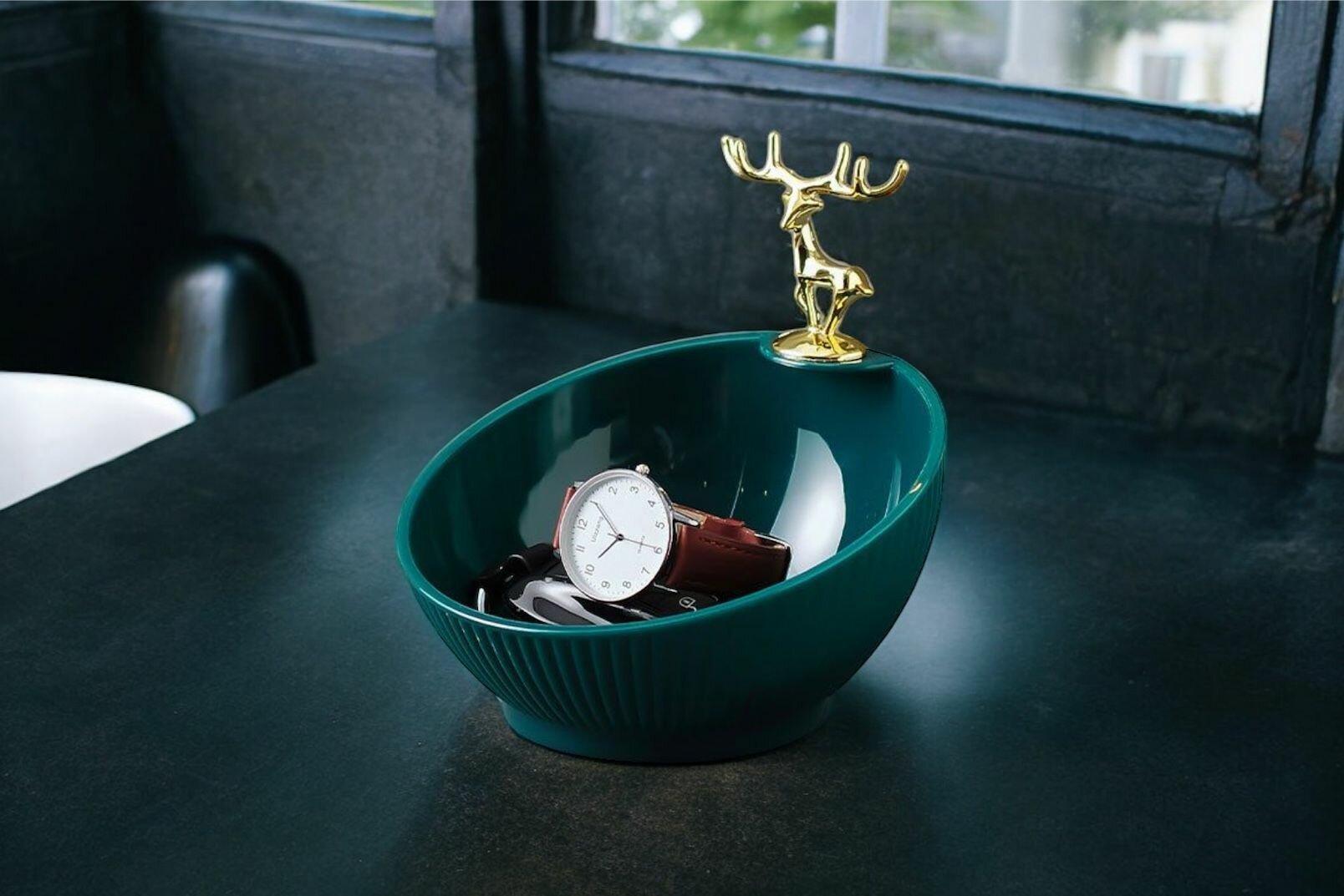 Конфетница и ключница с оленем стильный и функциональный аксессуар для дома, украшение стола и прихожей