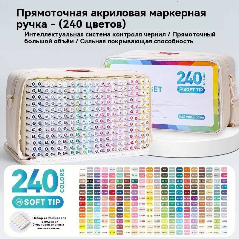 Маркер акриловый Languo, круглая форма наконечника, 240 штук
