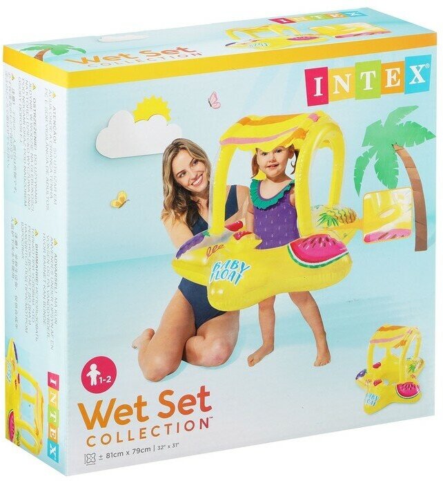 Круг надувной Intex Baby float, 81х79 см, с тентом, 1-2 года, в коробке
