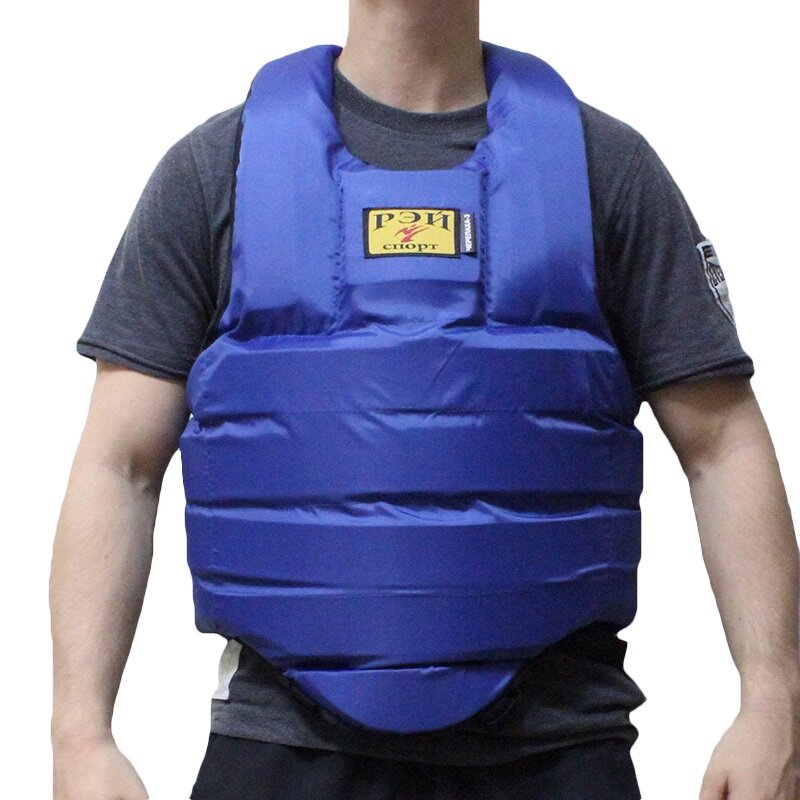 Жилет защитный для единоборств рэй-спорт - синий, L - 26 мм