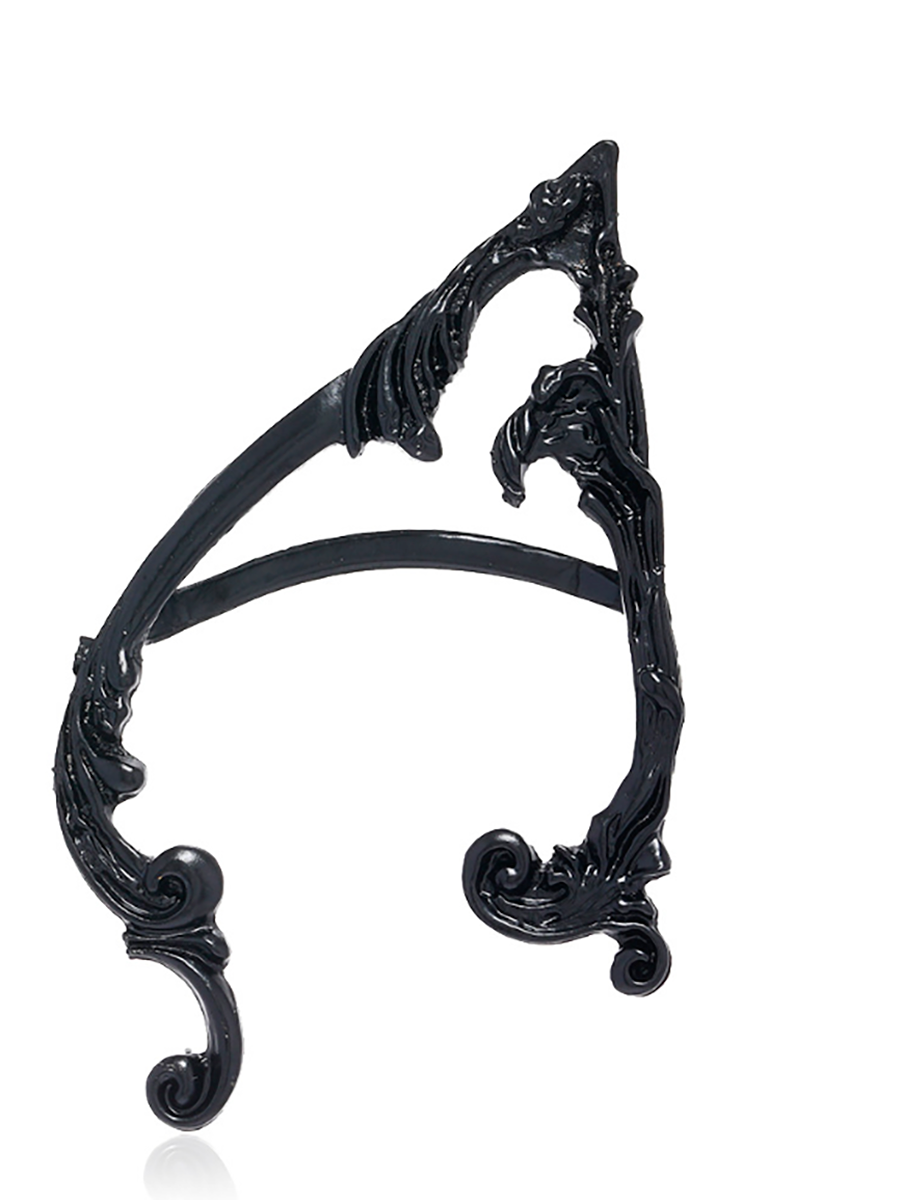 Серьги Сфера "Эльфийские ушки", металл, 2 шт, декоративные, для фотосессии, черный цвет