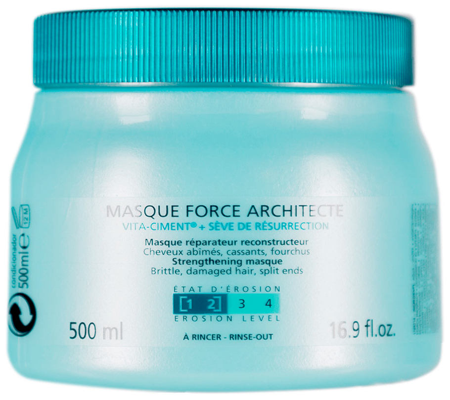 Kerastase Resistance Force Architecte [1-2] Восстанавливающая маска для сильно поврежденных волос, 500 г, 500 мл, банка
