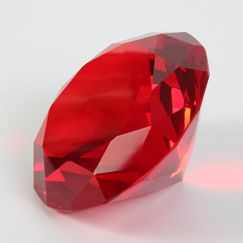 Кристалл "Хрустальный бриллиантовой огранки" E363, красный, хрустальное стекло, 5 см