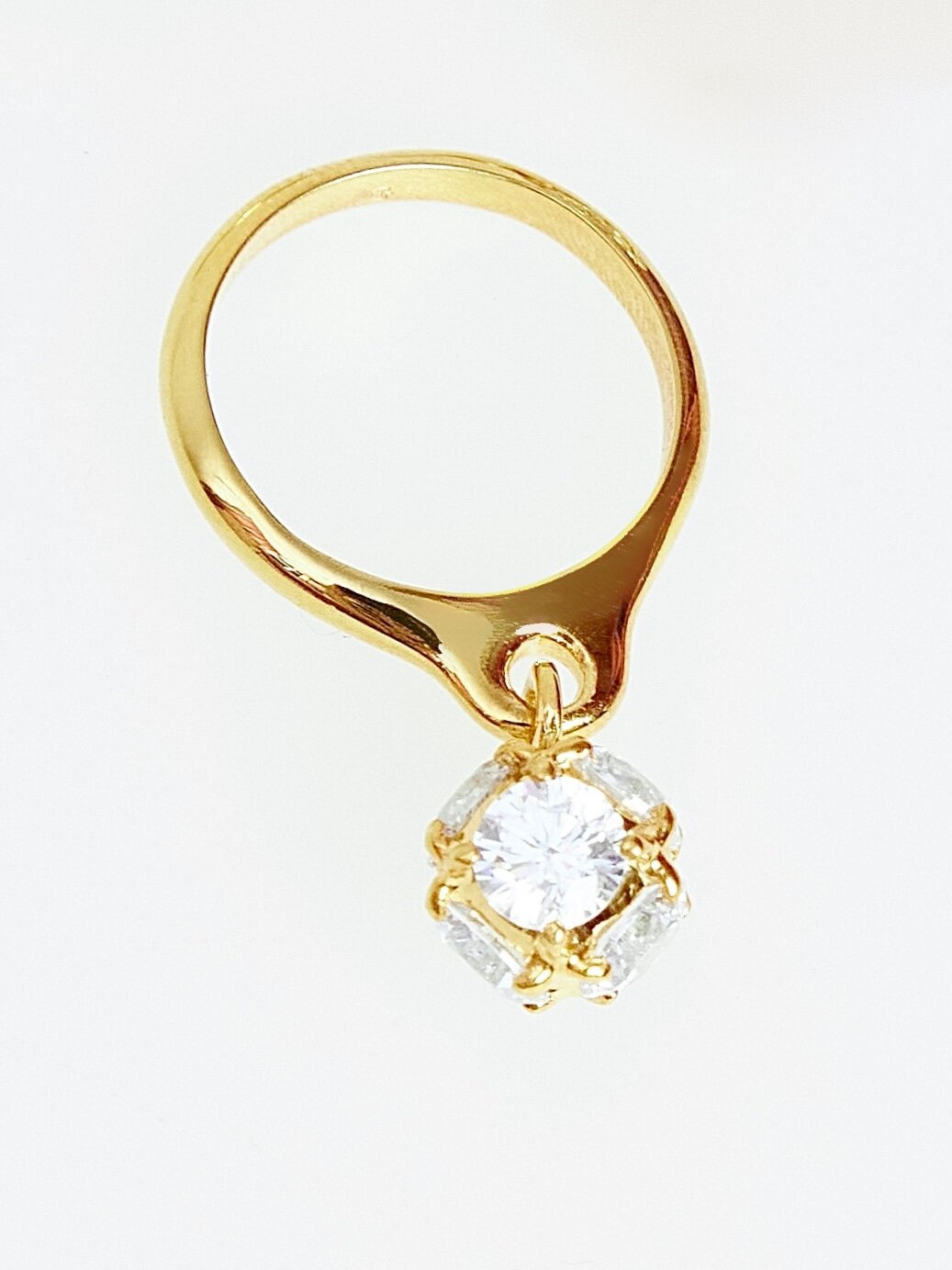 Кольцо, серебро, 925 проба, циркон