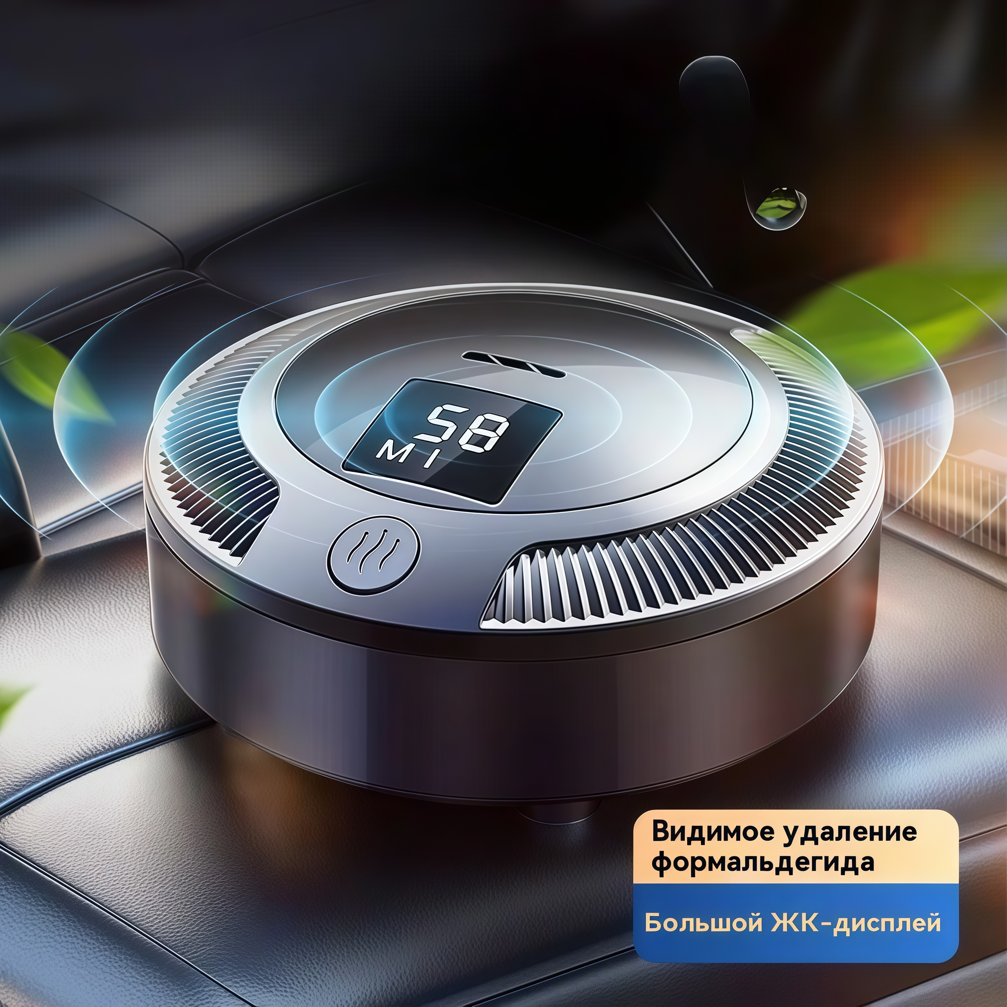 Автомобильный очиститель воздуха, перезаряжаемый с цифровым дисплеем, двойного назначения для автомобиля и дома