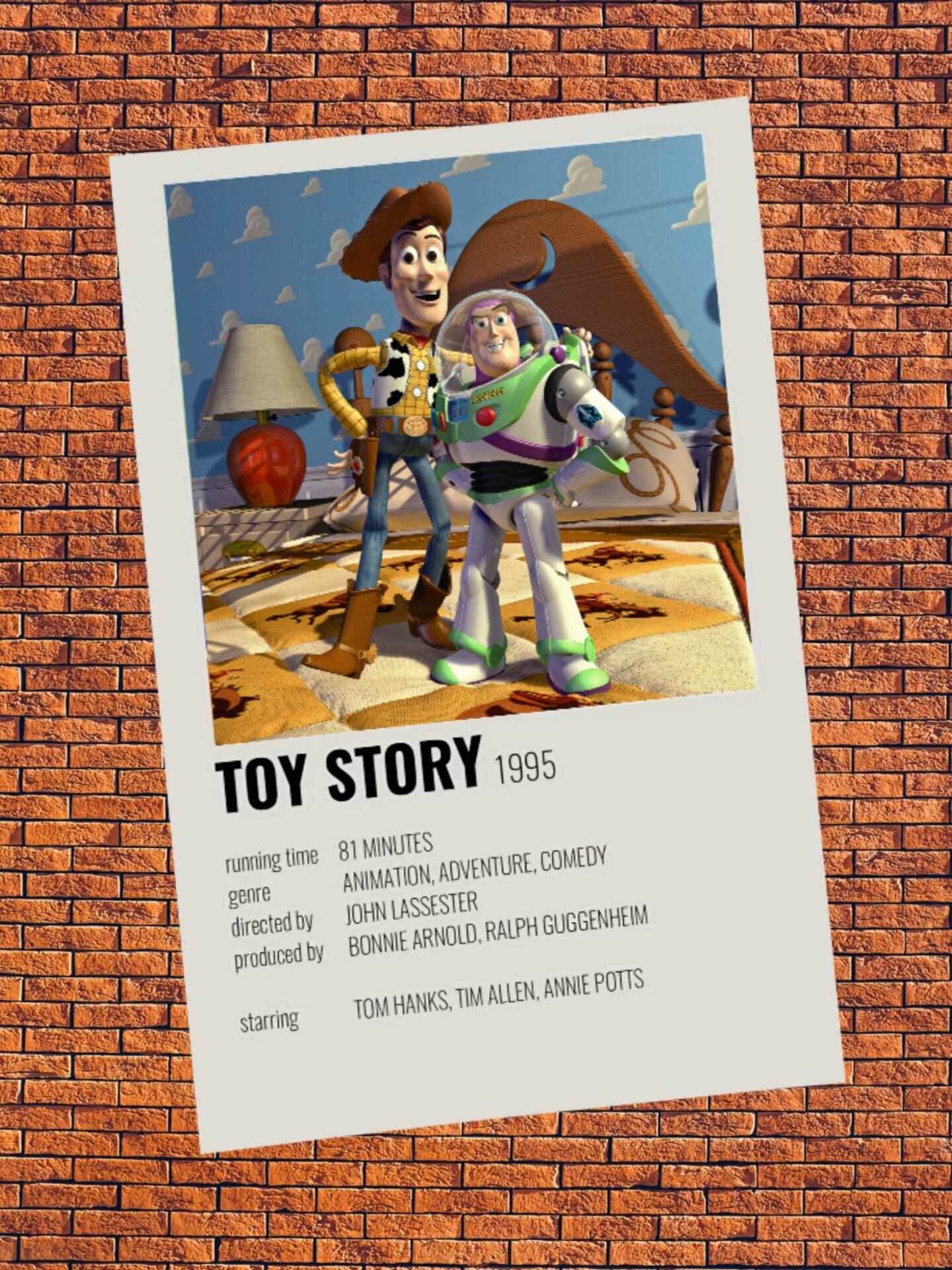 Постер "История игрушек" в стиле "полароид", формат А3, 297 х 420 мм, глянцевый