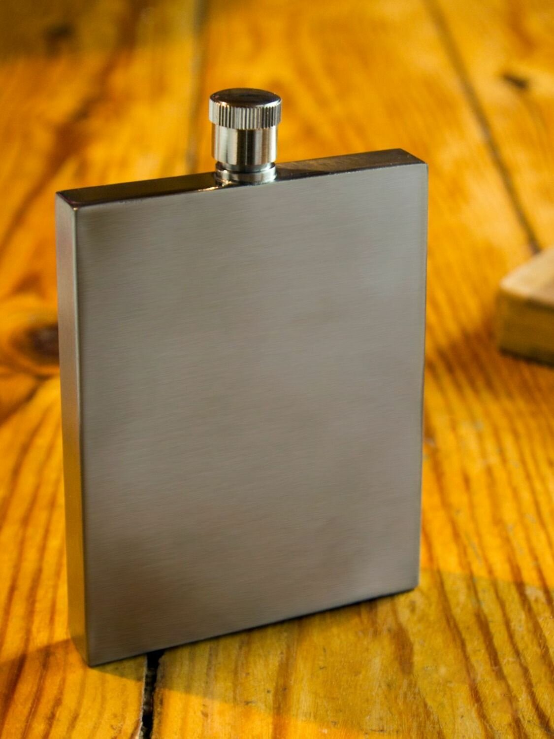 Фляжка для воды для алкоголя 90 мл походная компактная плоская стальная, Daily Tot, серебряная