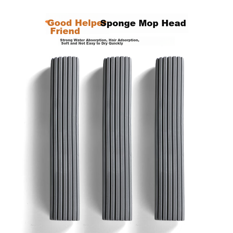 Jiabangshuo Sponge Mop Head Replacement Core, Foldable Absorbent Rubber Cotton Mop Head, Wide Opening Mop Head, 38cm, 4 Pieces