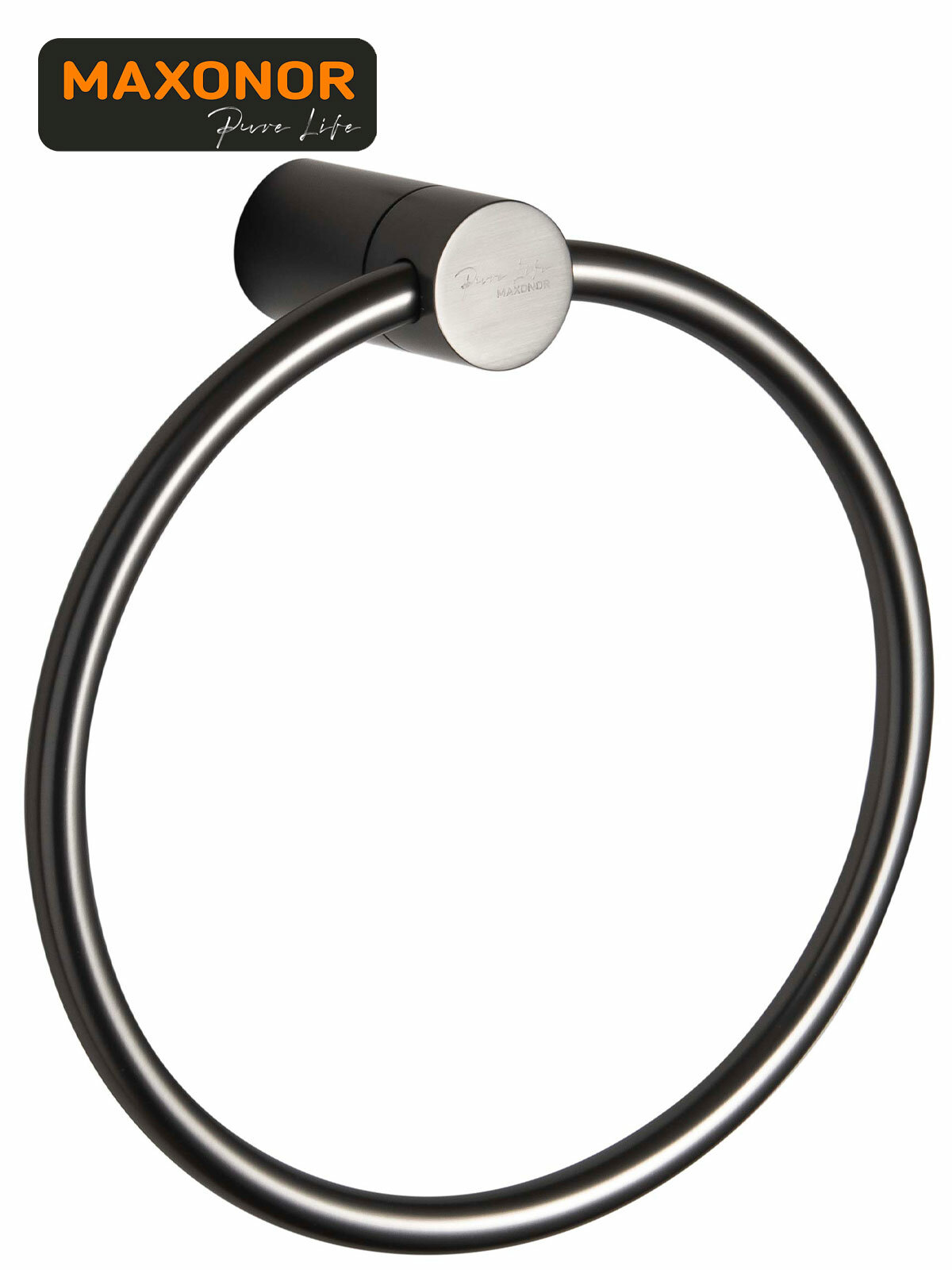 Держатель для полотенец в ванную Maxonor SHADE PL1704-9 кольцо, графит матовый Латунь