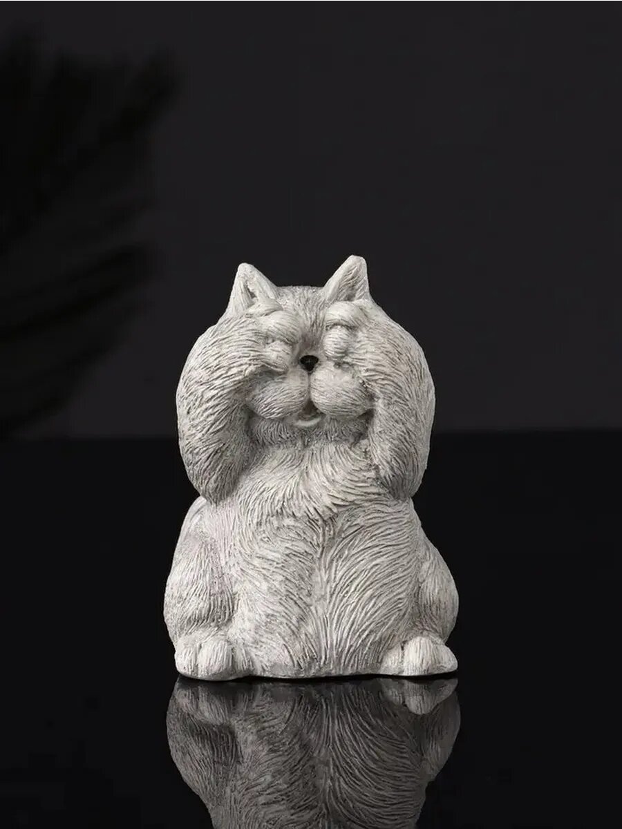 Очаровательный набор статуэток "Три кота" в серых тонах