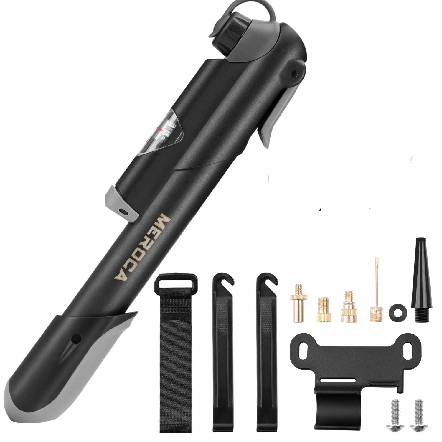 Портативный мини велосипедный насос воздушный высокого давления со встроенным манометром--