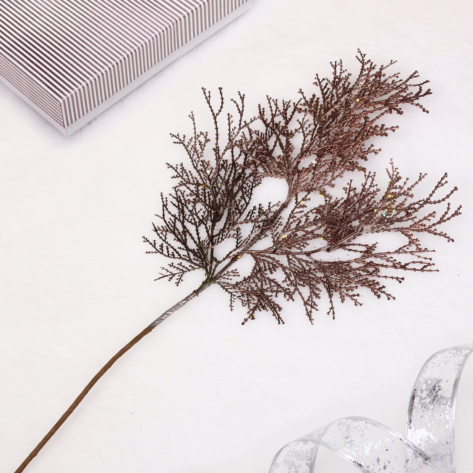 Ветка декоративная «Симфония леса» 80 см, шоколадный цвет, стильный декор