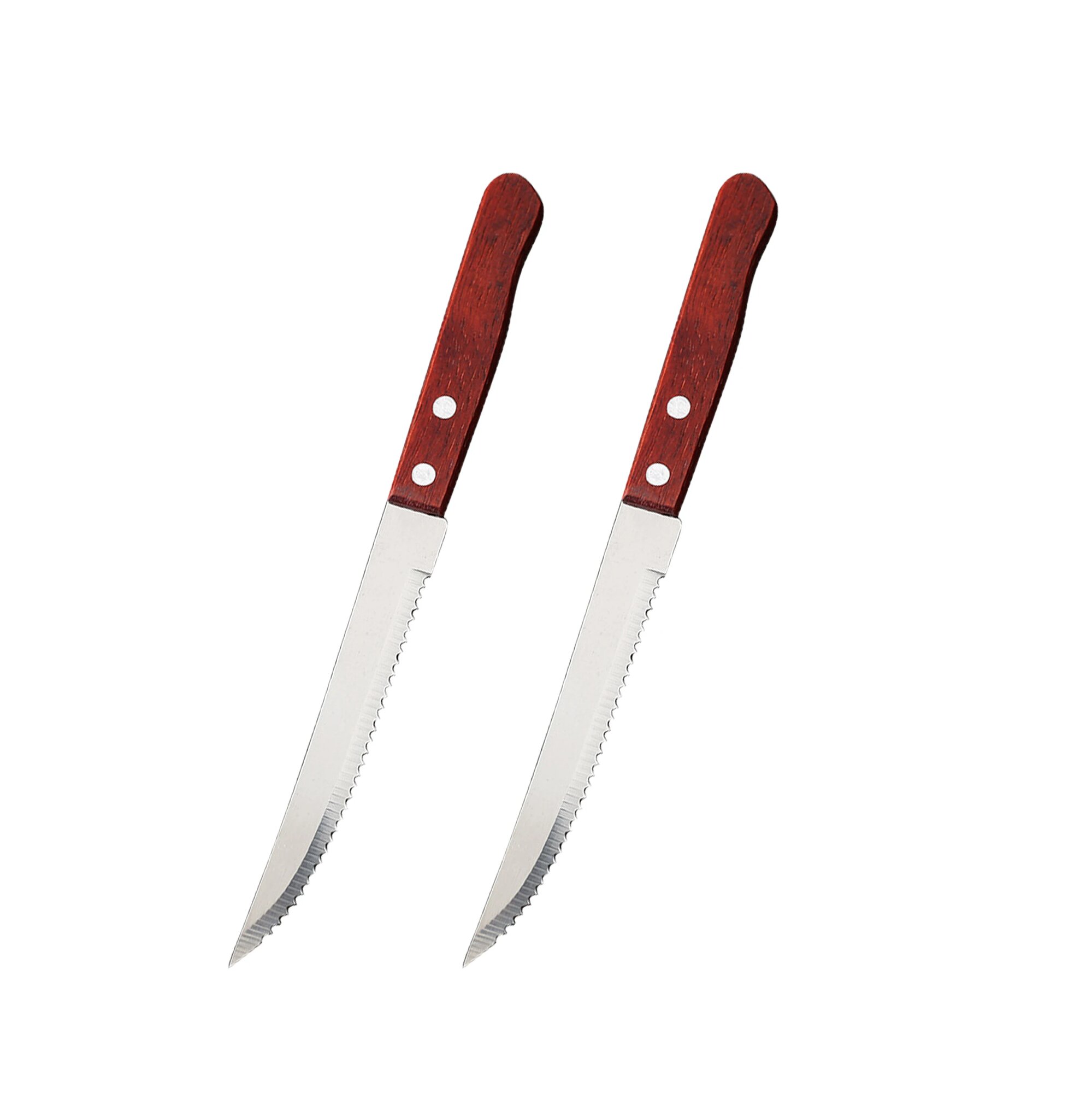 Нож для стейка из нержавеющей стали с деревянной ручкой 2 steak knives