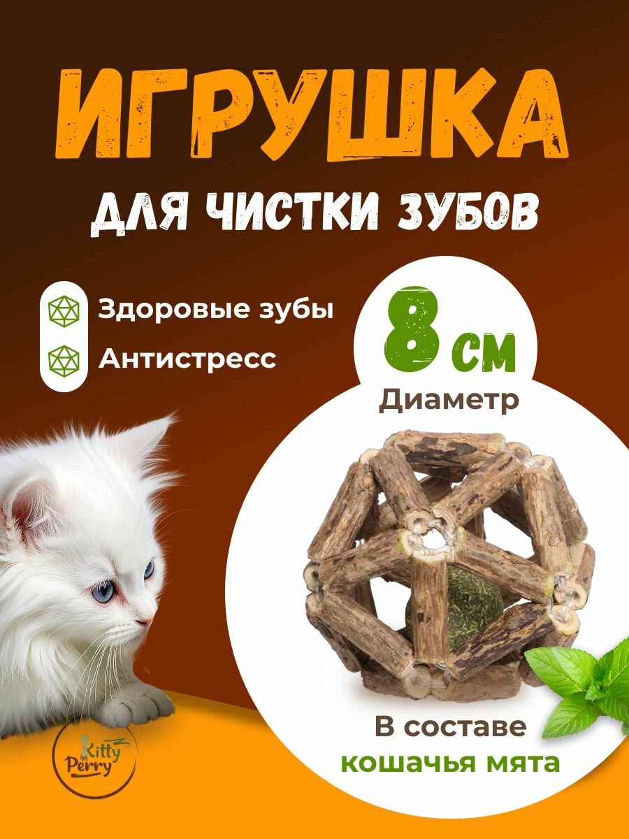 Игрушка для кошек, чистки зубов, шарик мататаби с кошачьей мятой для котят