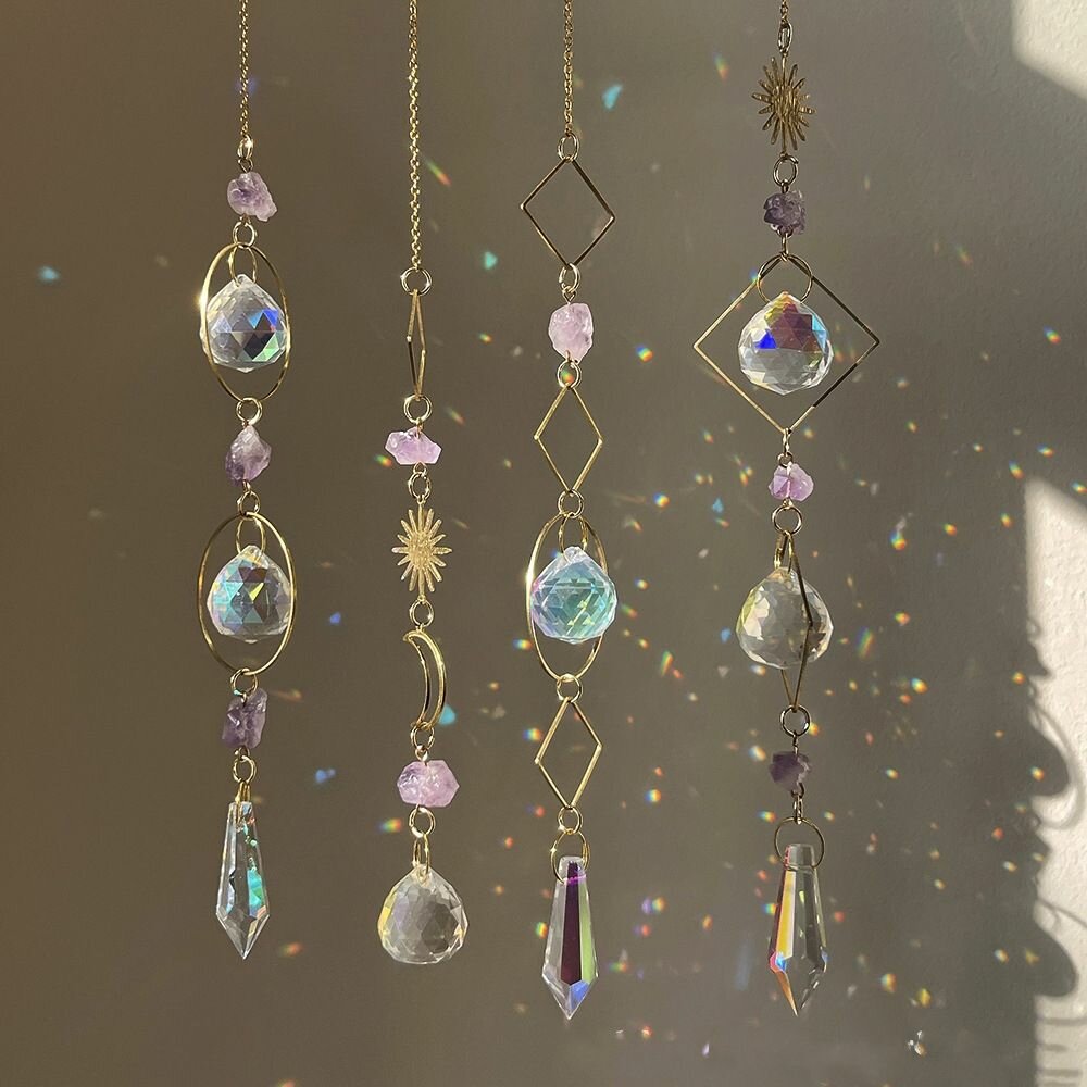 4 шт. Аметистовое Солнце, Луна, Звезда, Ловец Солнца