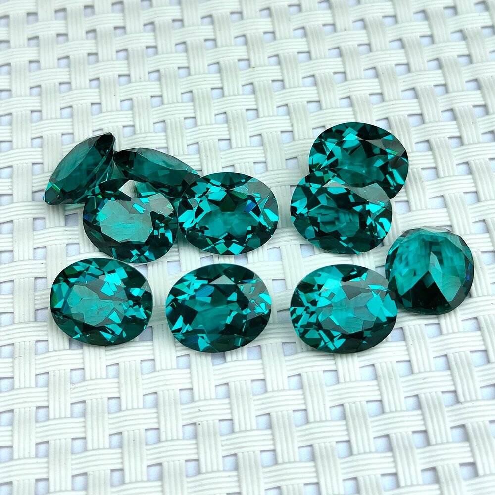 5 шт./пакет турмалин Параиба # A75 цвет 10x12 мм овальной огранки нано драгоценные камни синтетический наноситальный драгоценный камень для изготовления ювелирных изделий