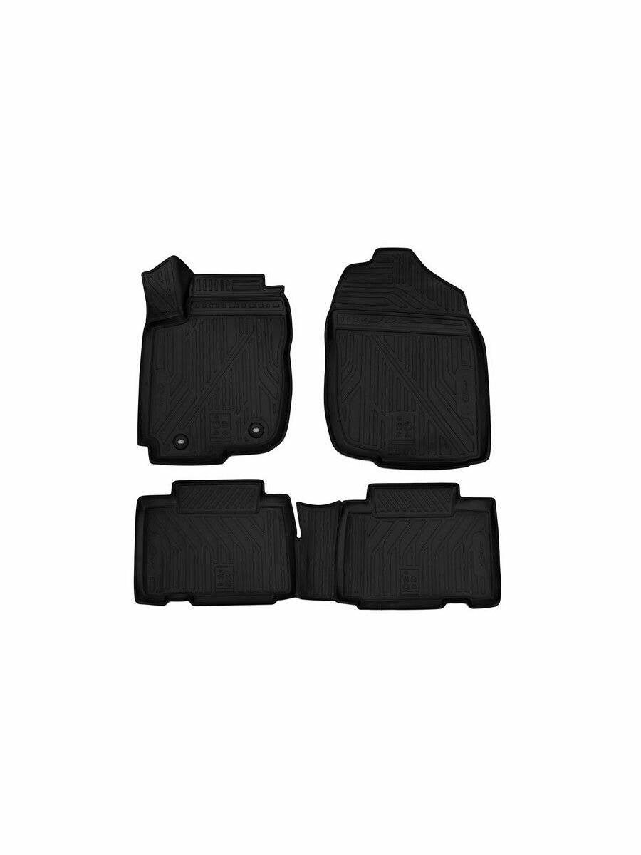 Коврики 3D в салон TOYOTA Rav 4, 2013-2015, 2015-, 4 шт. (ПУ, повышенная износостойкость) / Тойота Рав 4