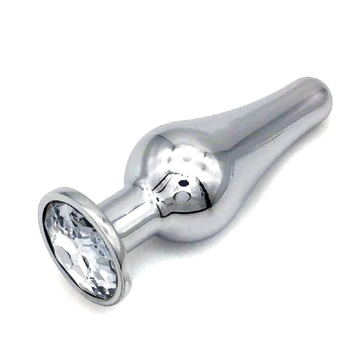 Анальная втулка INTLIFE, с кристаллом, металл, серебристая, 11см