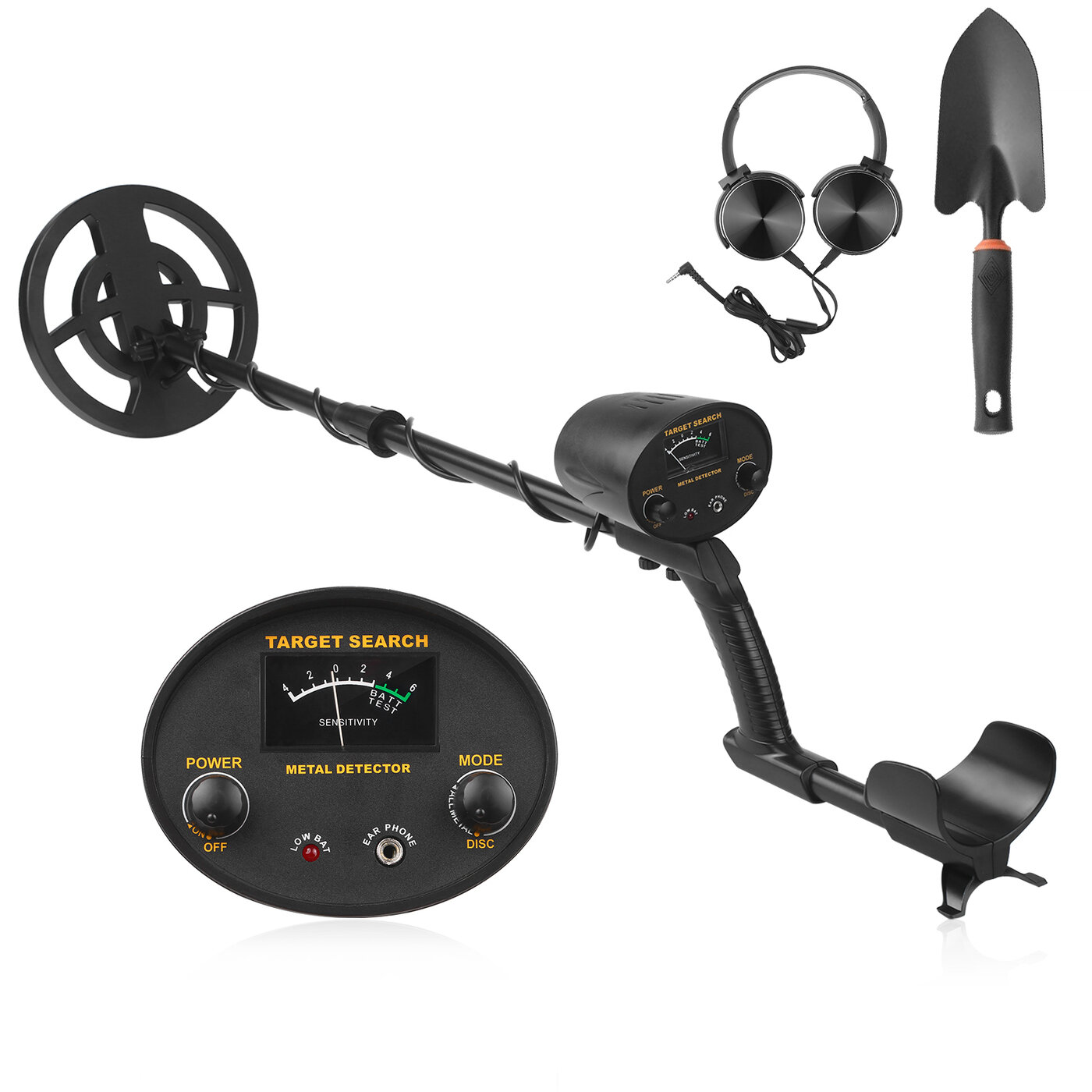 Металлоискатель в комплекте Лопата и наушники Двухрежимный высокоточный металлоискатель