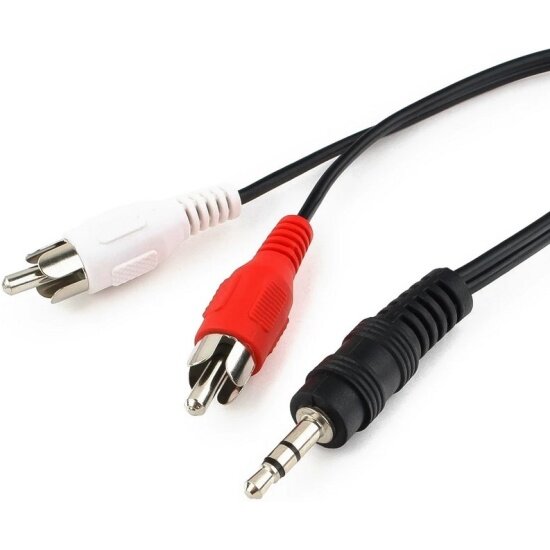 Кабель аудио Cablexpert , Jack 3.5(M)/2xRCA, 0.2м, черный (CCA-458-0.2M-N)