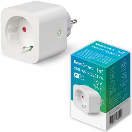 Умная Wi-Fi розетка Uniel USH-A101 1G/WF WHITE