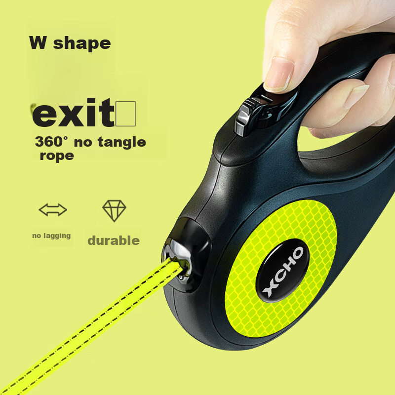 XCHO Reflective Series Retractable Leash for Small And Medium Dogs, Automatic Expansion, One-Button Anti-Explosion Dog Walking Chain, 5 Meters, Size M