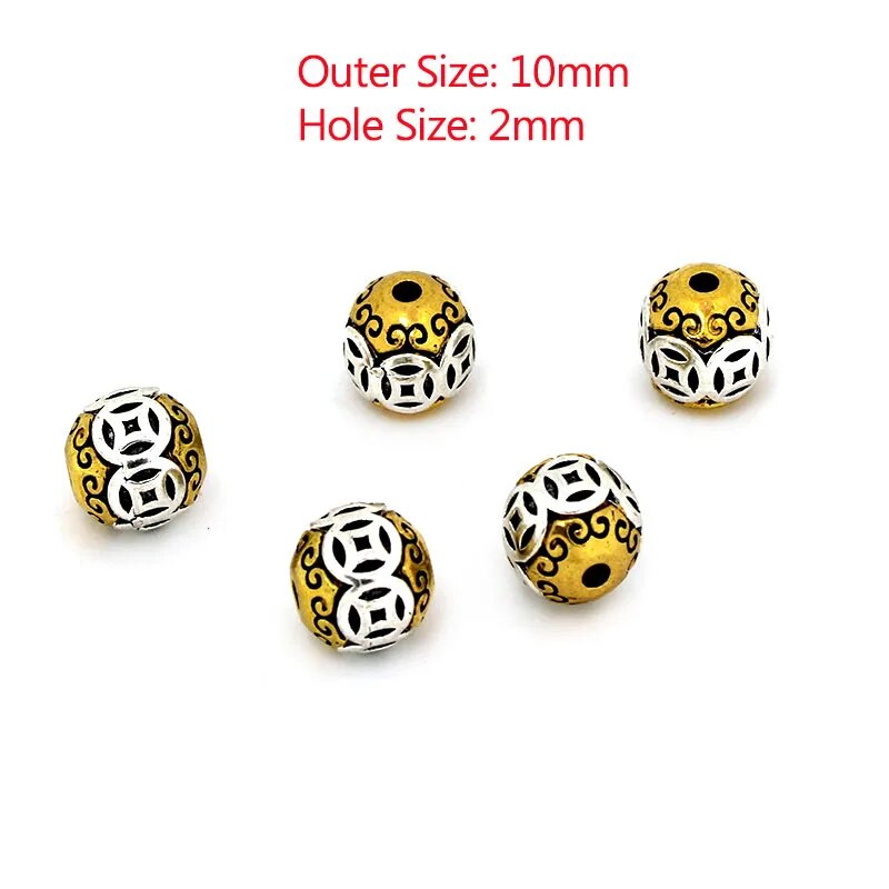 5 шт./лот антикварные тибетские серебряные узор свободные бусины подвески из сплава с большим отверстием бусины-разделители для браслета DIY фурнитура для изготовления ювелирных изделий