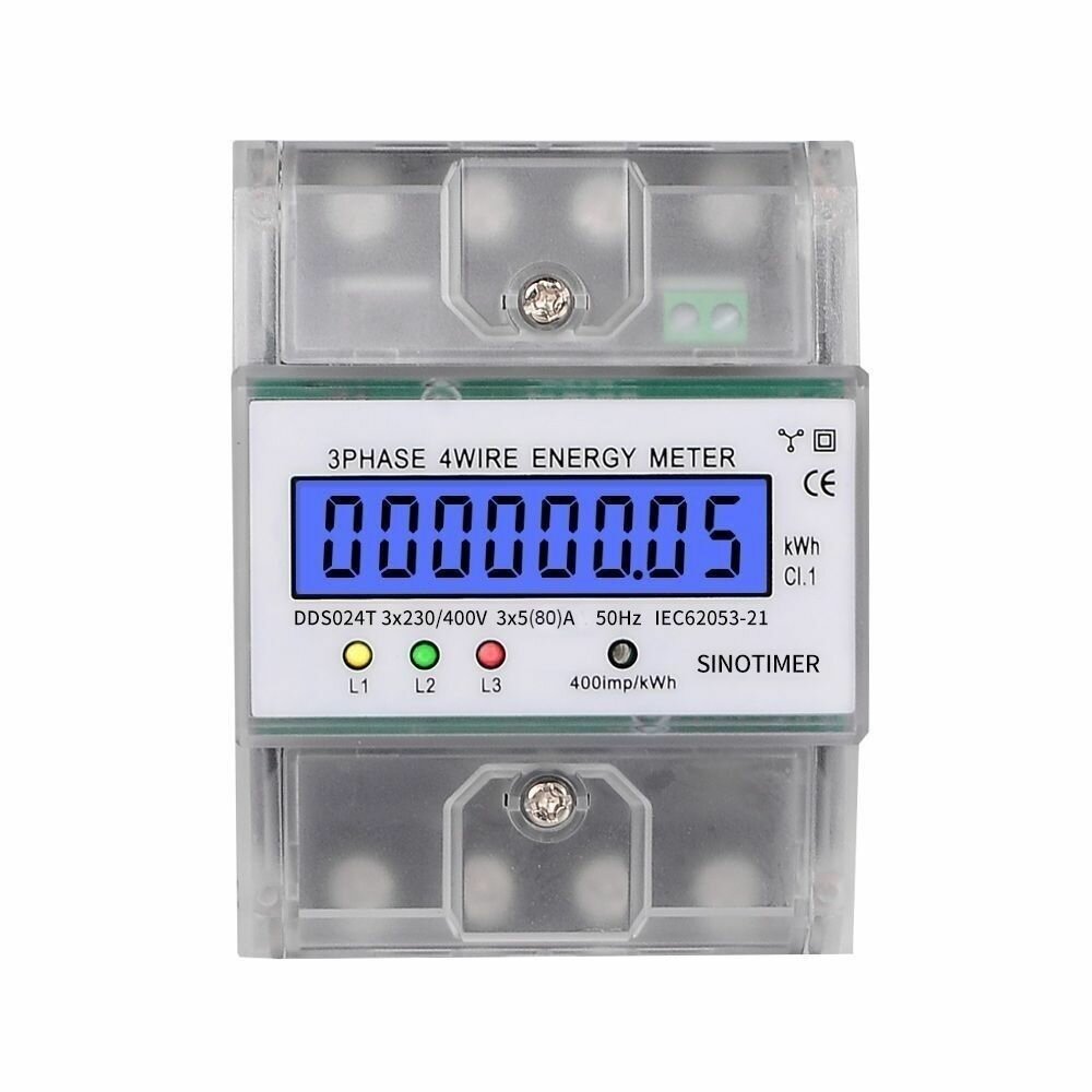 3-фазный 4-проводный Счетчик Энергии 220 / 380V 5-80A Энергопотребление Счетчик Электросчетчик