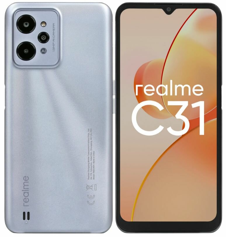 6,5" Смартфон realme C31 3/32 ГБ (6042416) 2022, серебристый