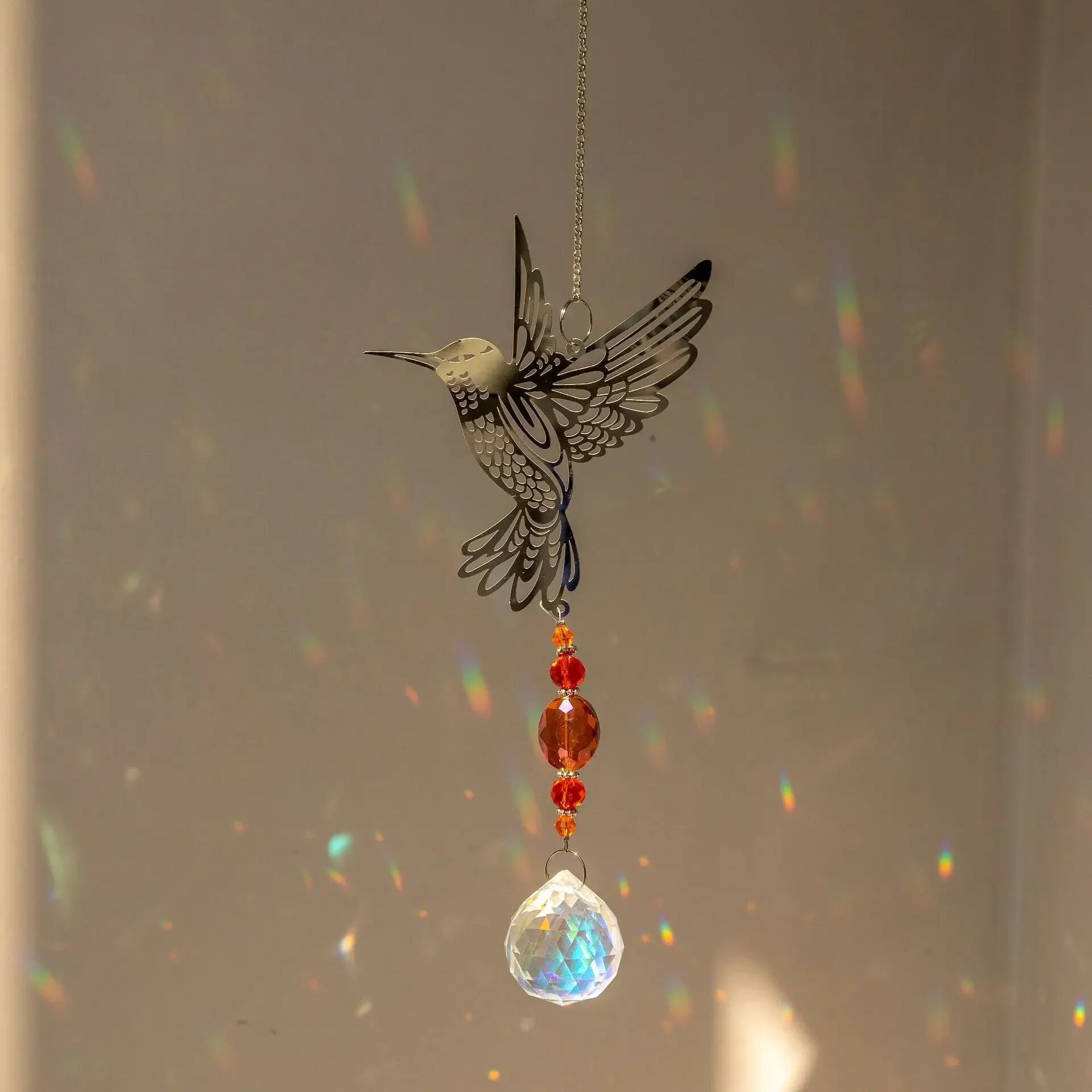 Ловец солнца Bird, хрустальный, с колибри