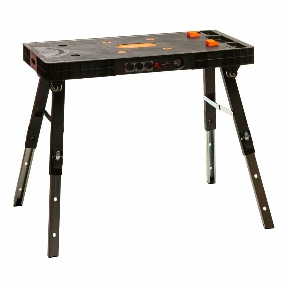 Складной верстак MaxPiler MFMW-01 с розетками и удлинителем, 94х48 см