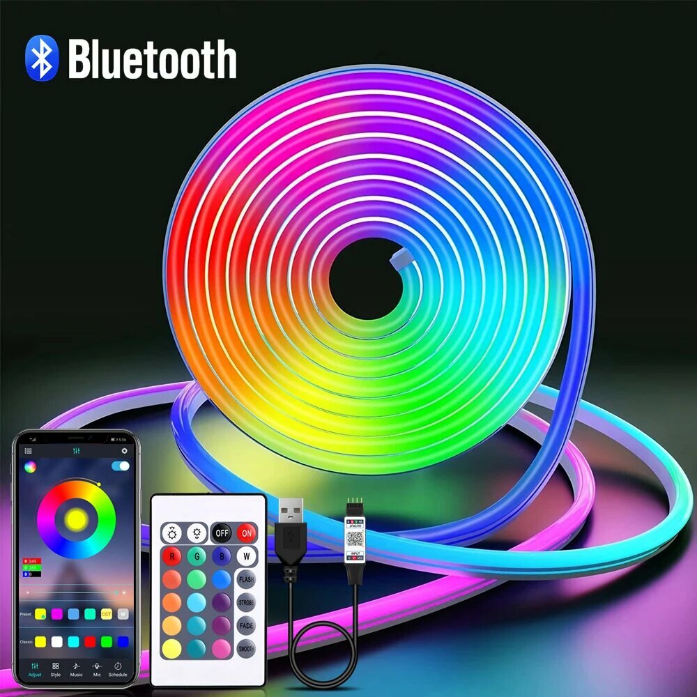 RGB Неоновая светодиодная лента 5V USB 3m