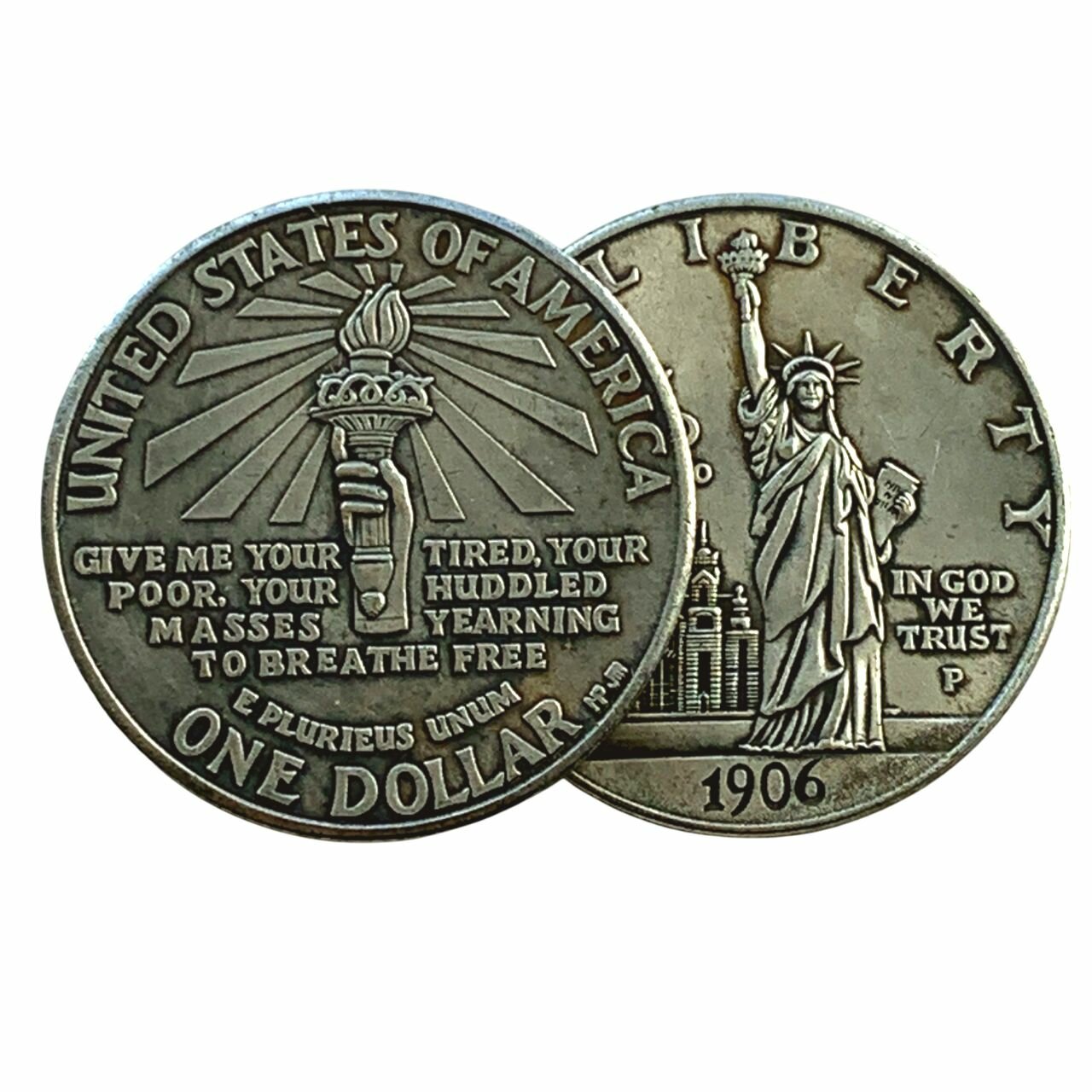 Монета США 1 доллар 1906 года "Статуя Свободы". Коллекционная монета хобо никель.