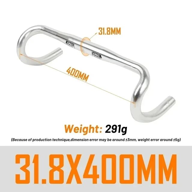 UNO Ультралегкий гоночный руль для шоссейного велосипеда из алюминия 360/380/400/420/440/460 мм 25.4/31.8 мм