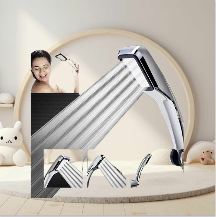 Насадка для душа для ванной комнаты, квадратная ручная насадка для душа под давлением с 300 отверстиями