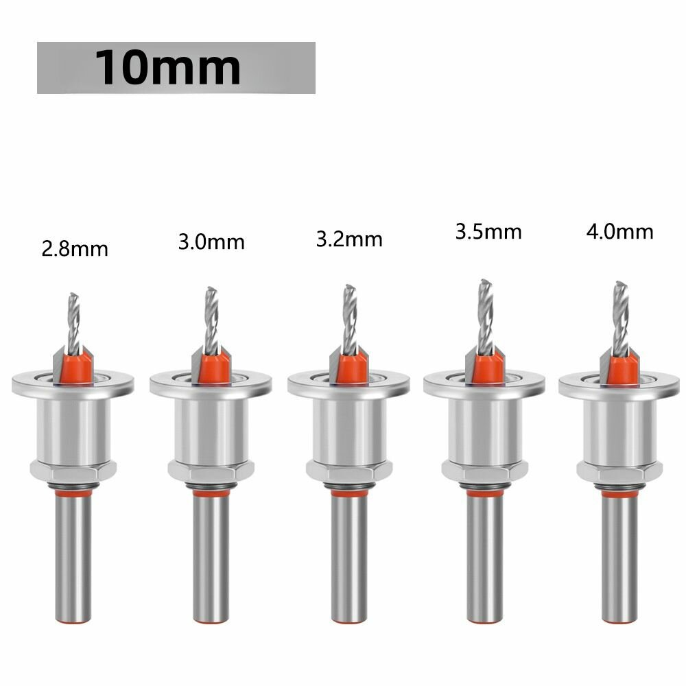 5 шт, 10 мм хвостовик, сверла с зенковкой из быстрорежущей стали с ограничителем, деревообрабатывающие фрезы, набор винтов, экстрактор