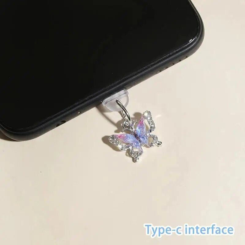 Пылезащитная заглушка в корейском стиле типа C, защита от пыли, заглушка порта зарядки телефона для IPhone, дамский подарок другу SJ294For Type-C