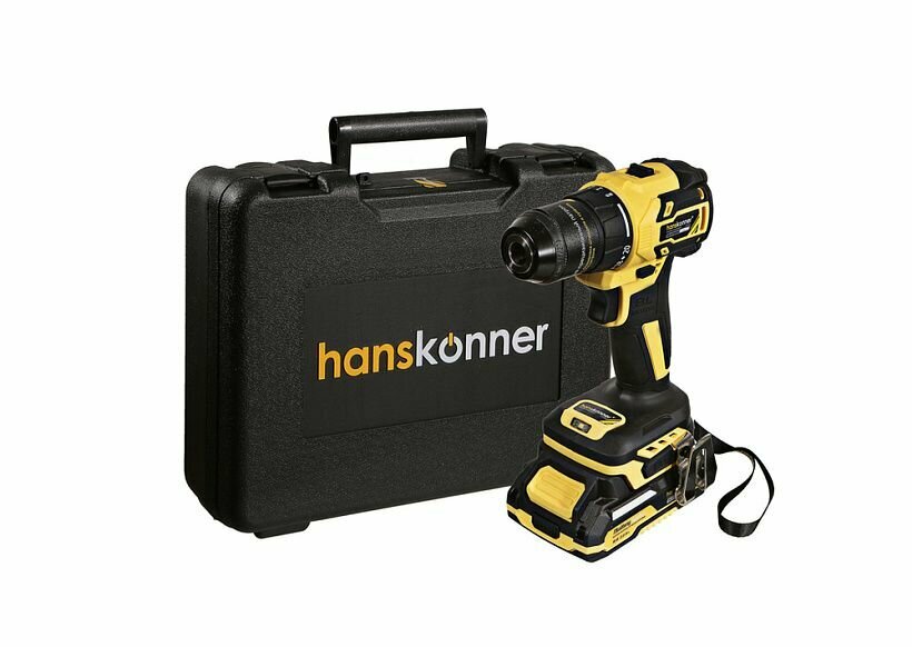 Дрель аккумуляторная бесщеточная Hanskonner HCD2065C 1BatterySystem