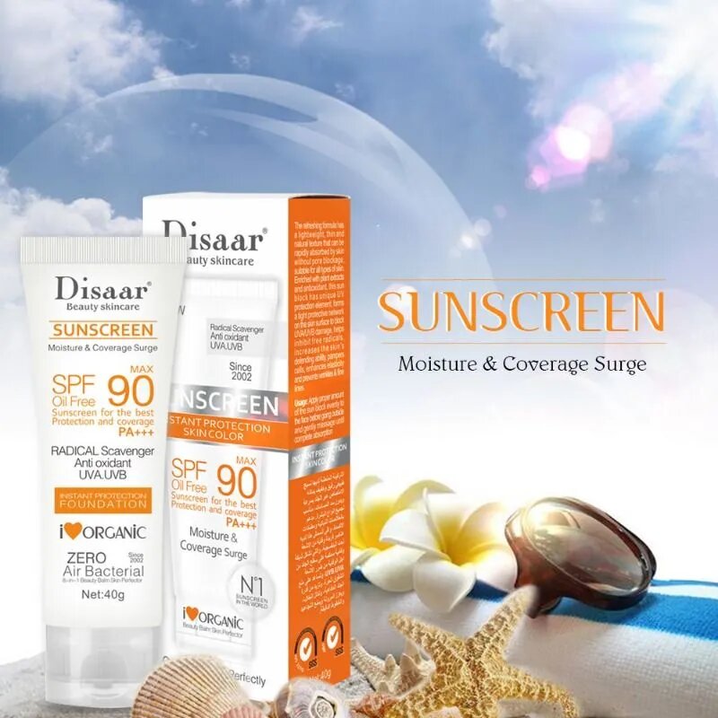 Солнцезащитный крем Disaar, для лица, SPF 50+, увлажняющий, 50мл