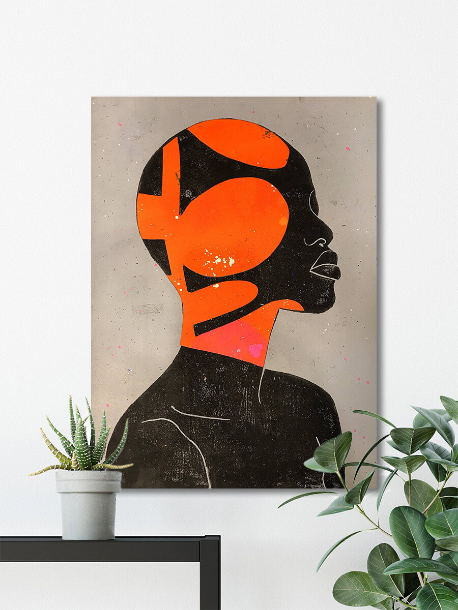 Лицо девушки / картина абстракция / в современный интерьер, модерн, 20х30 см.