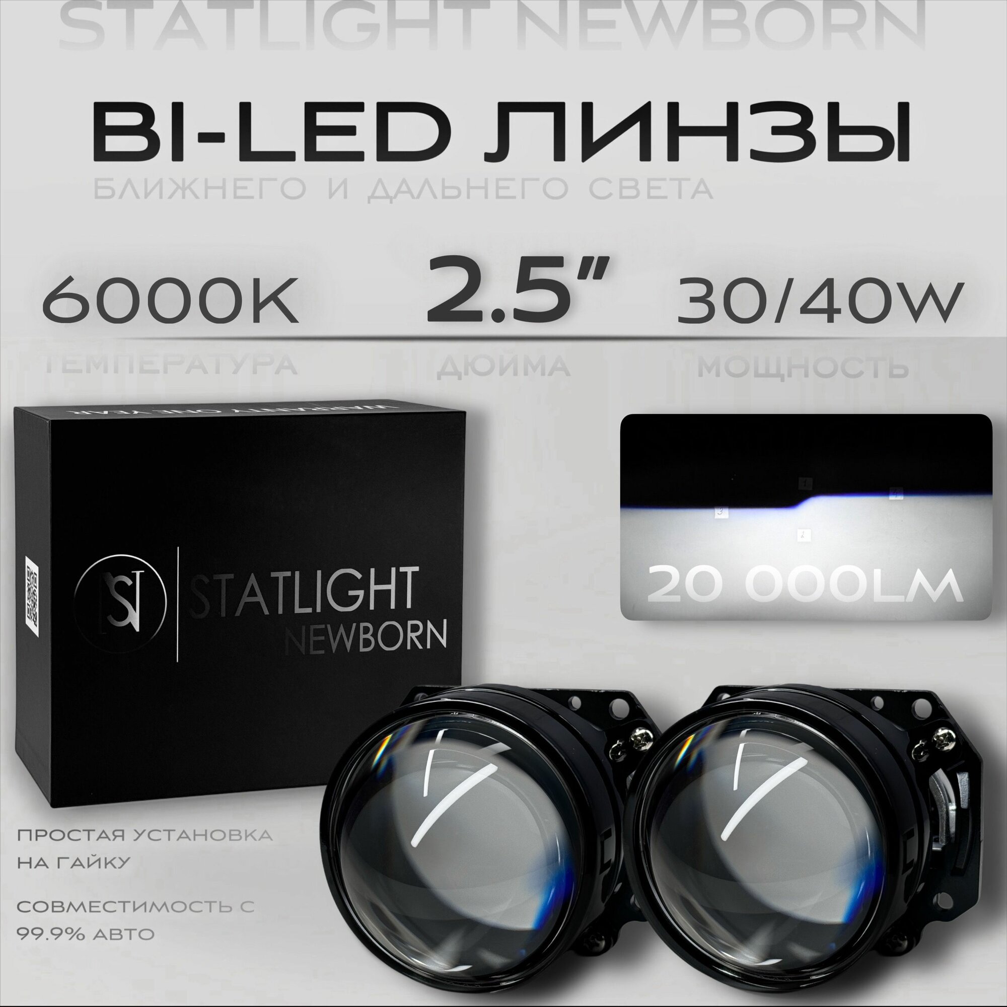 Светодиодные Bi Led модули Statlight Newborn 2.5 дюйма