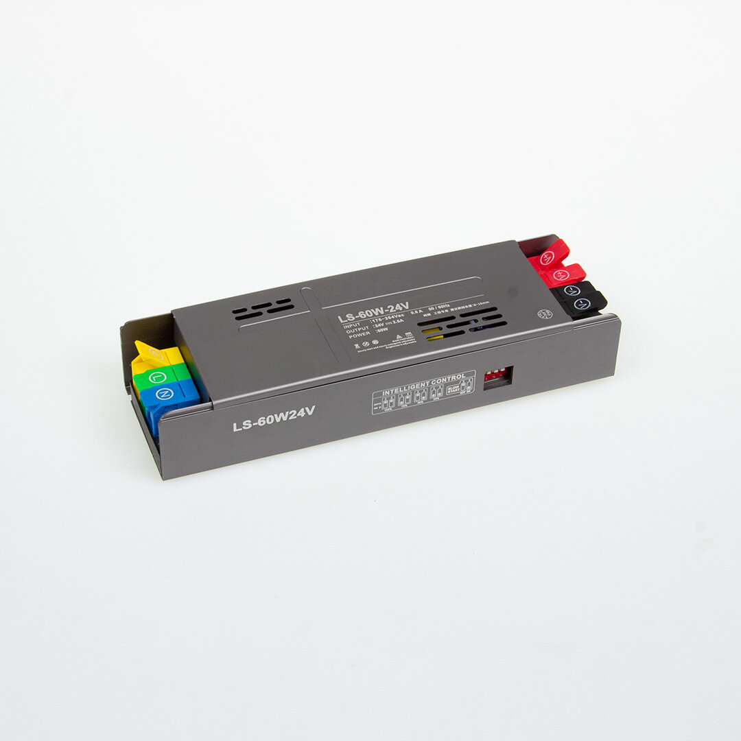 Блок питания ICLED LS-60W-24V, металлический корпус, 24В, 60Вт, 4 ступени регулировки яркости