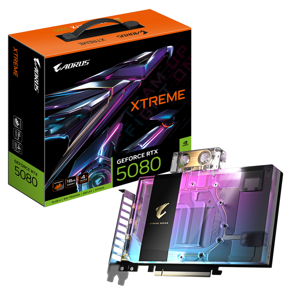 Видеокарта Gigabyte RTX5080 XTREME WATERFORCE WB 16GB GDDR7 256bit 3xDP HDMI LIQUID RTL